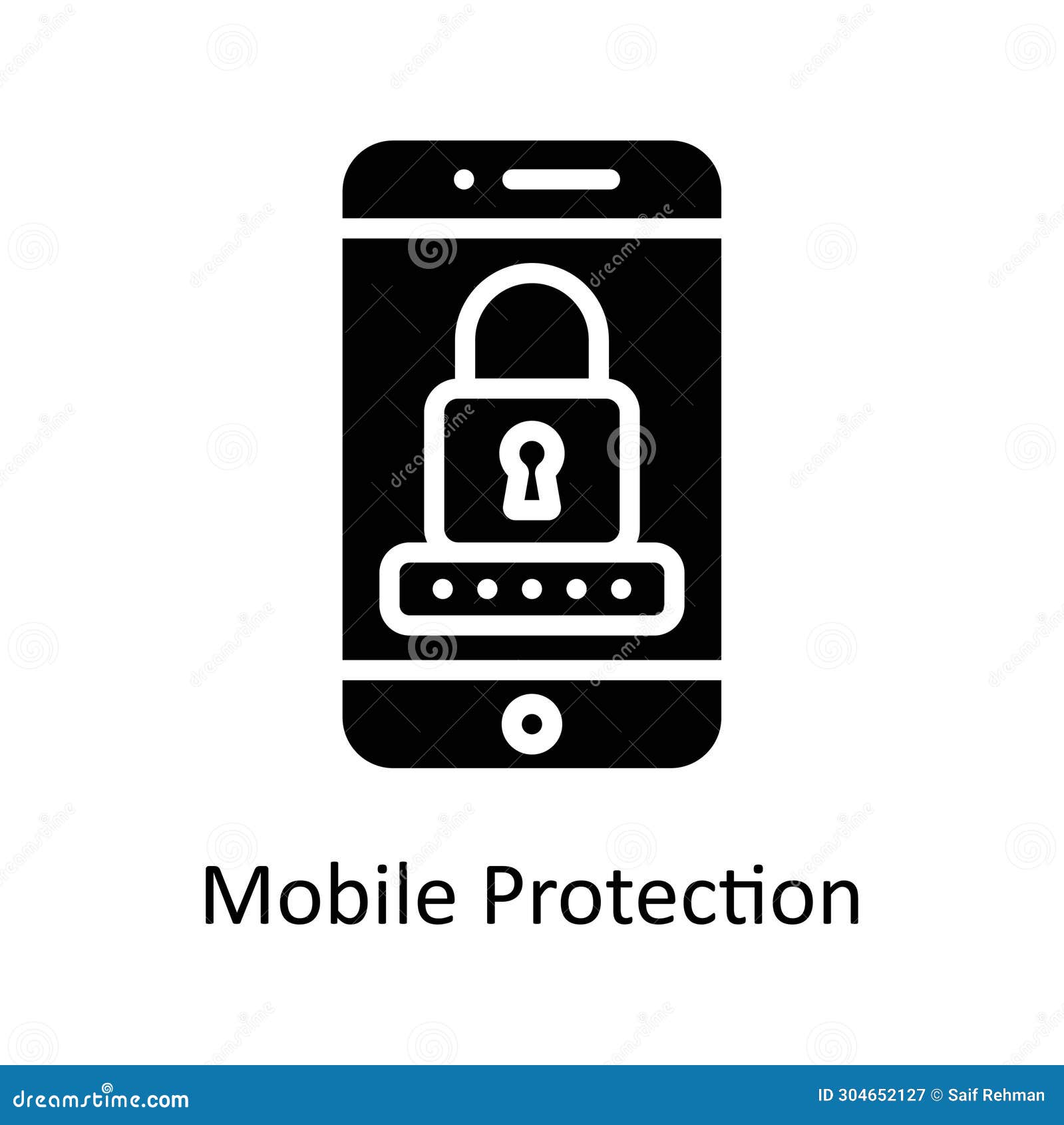 Mobile Protection Vector Solid Icon Style Illustration. EPS 10 File ...