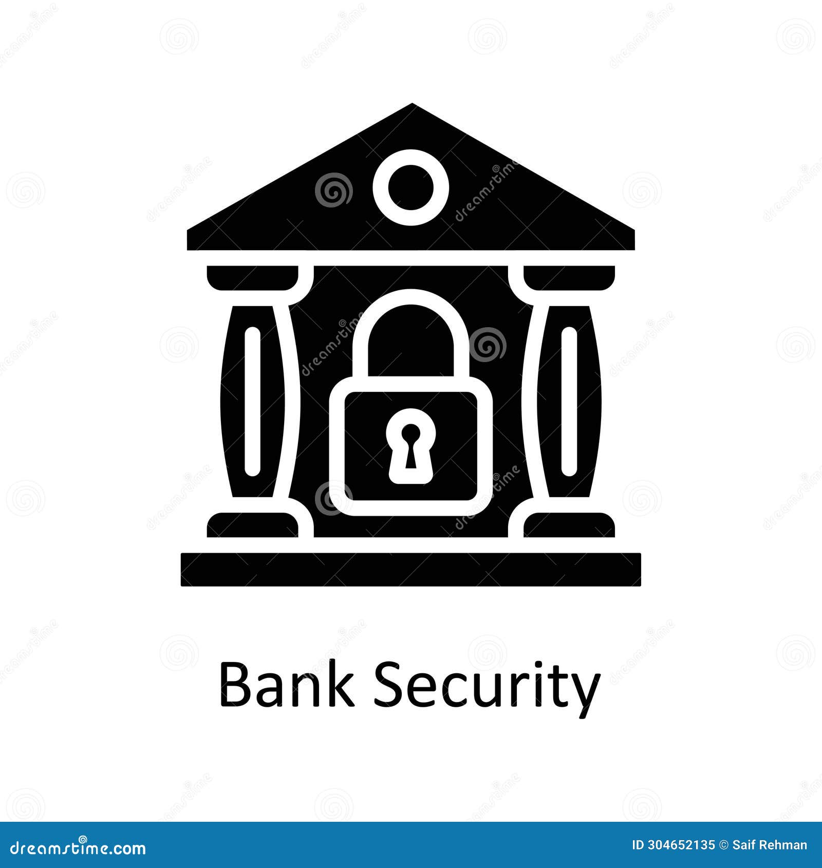 Bank Security Vector Solid Icon Style Illustration. EPS 10 File Stock ...