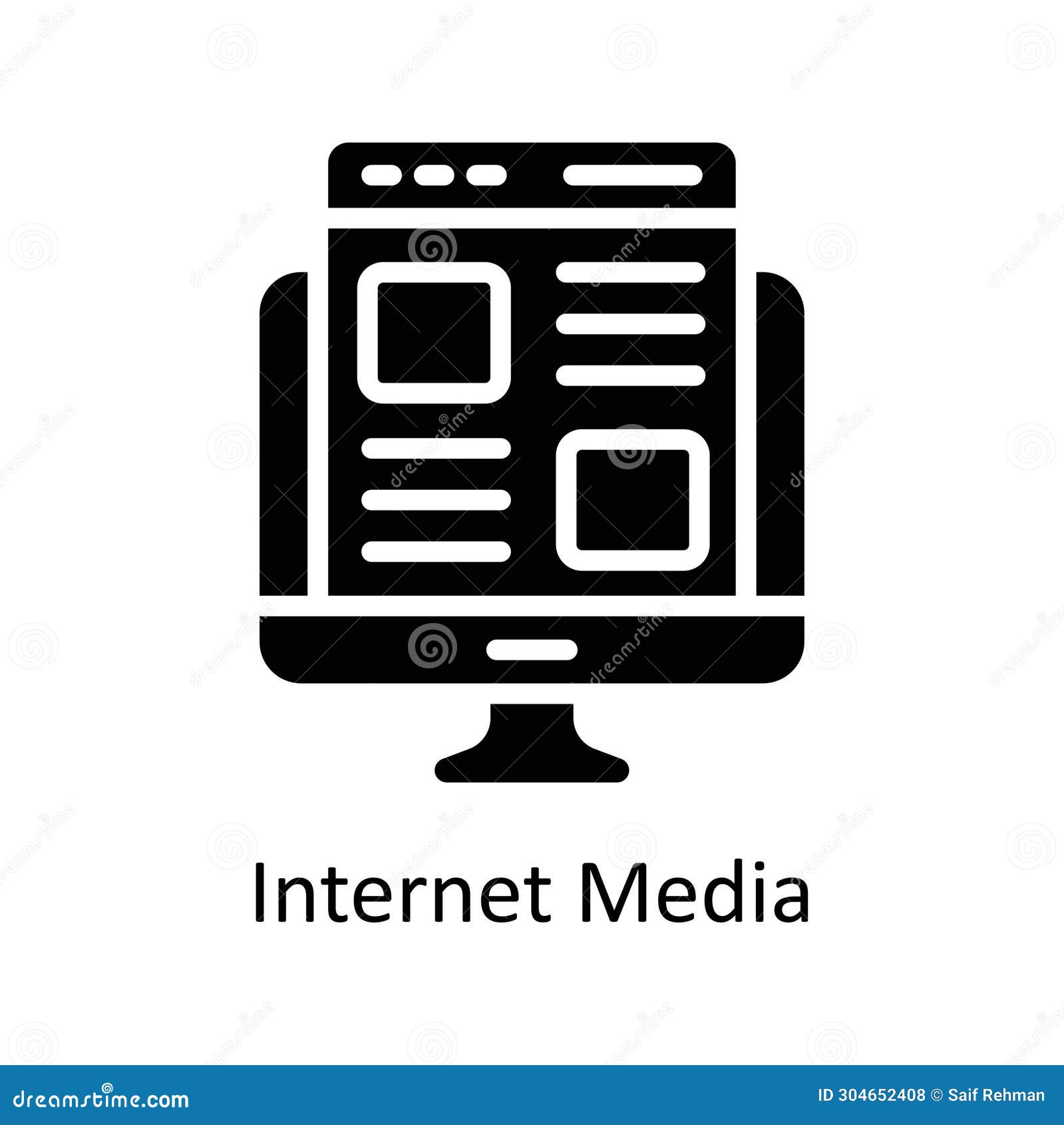Internet Media Vector Solid Icon Style Illustration. EPS 10 File Stock ...