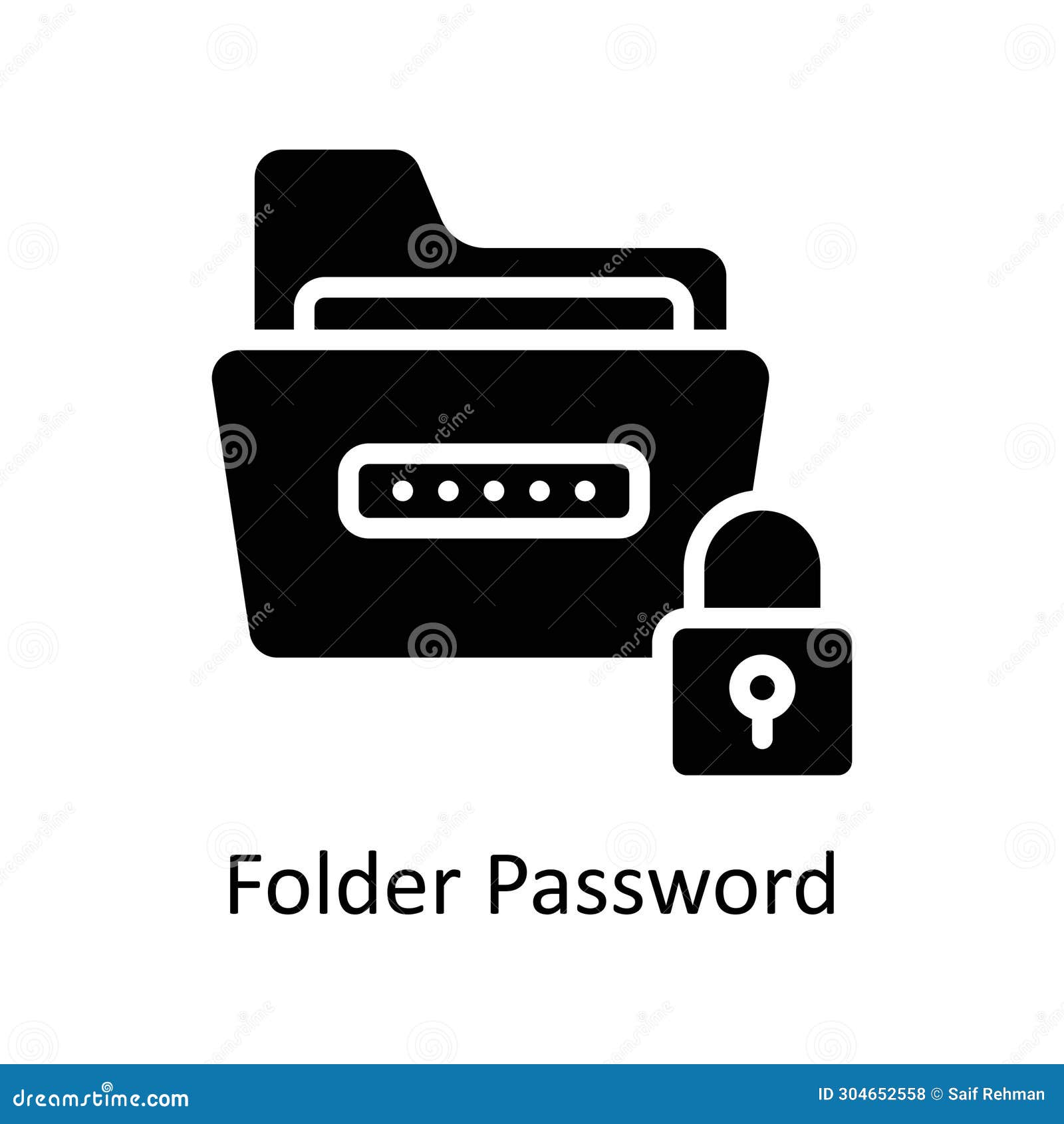 Folder Password Vector Solid Icon Style Illustration. EPS 10 File Stock ...