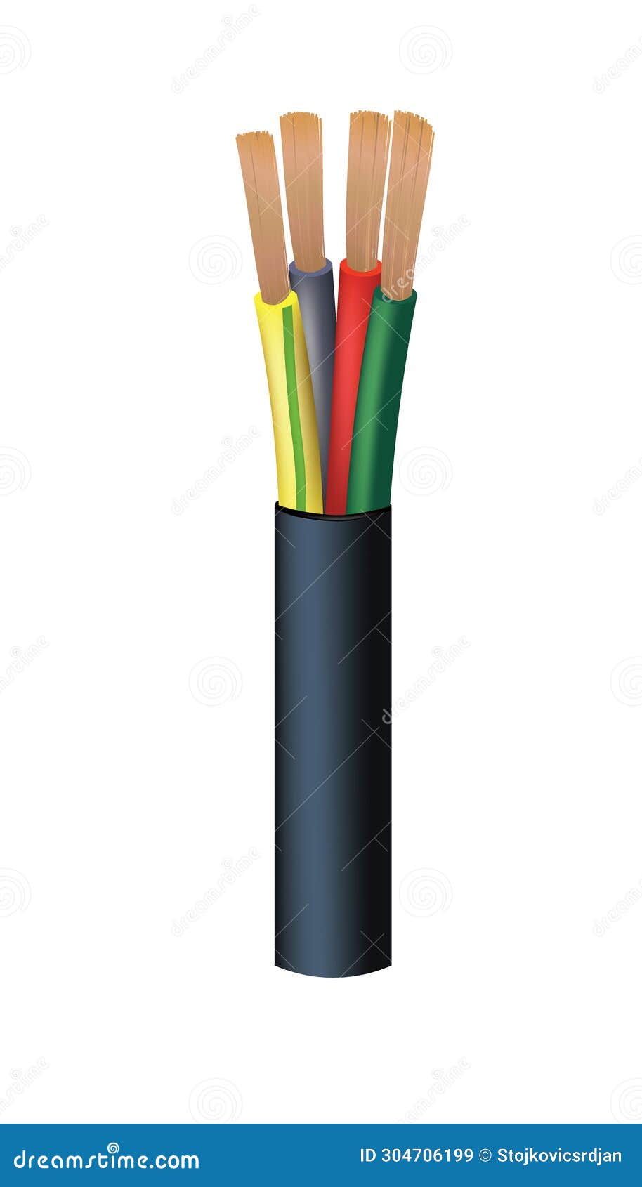 Electric power cable stock vector. Illustration of electricity - 304706199