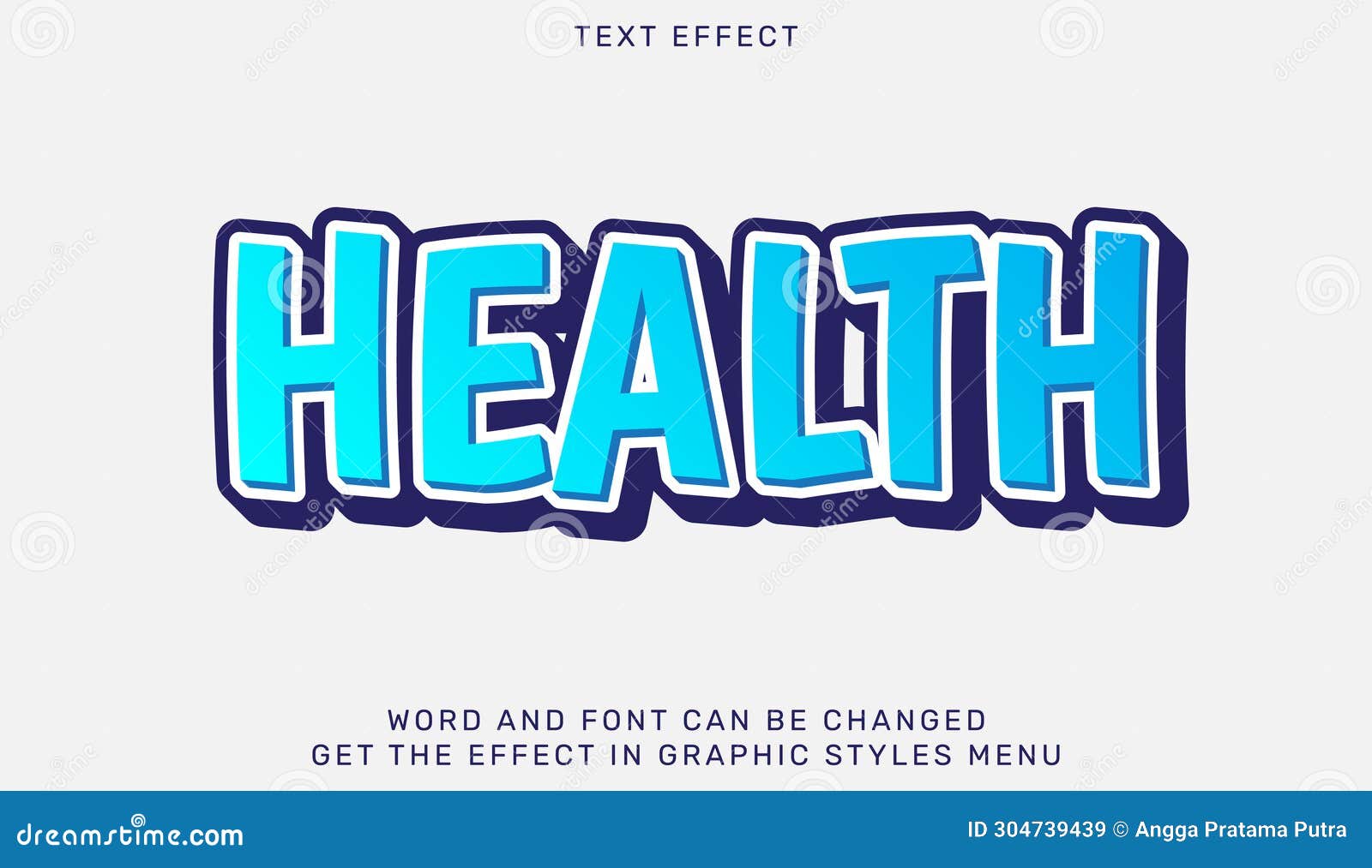 Health Text Effect Template in 3d Design Stock Illustration ...