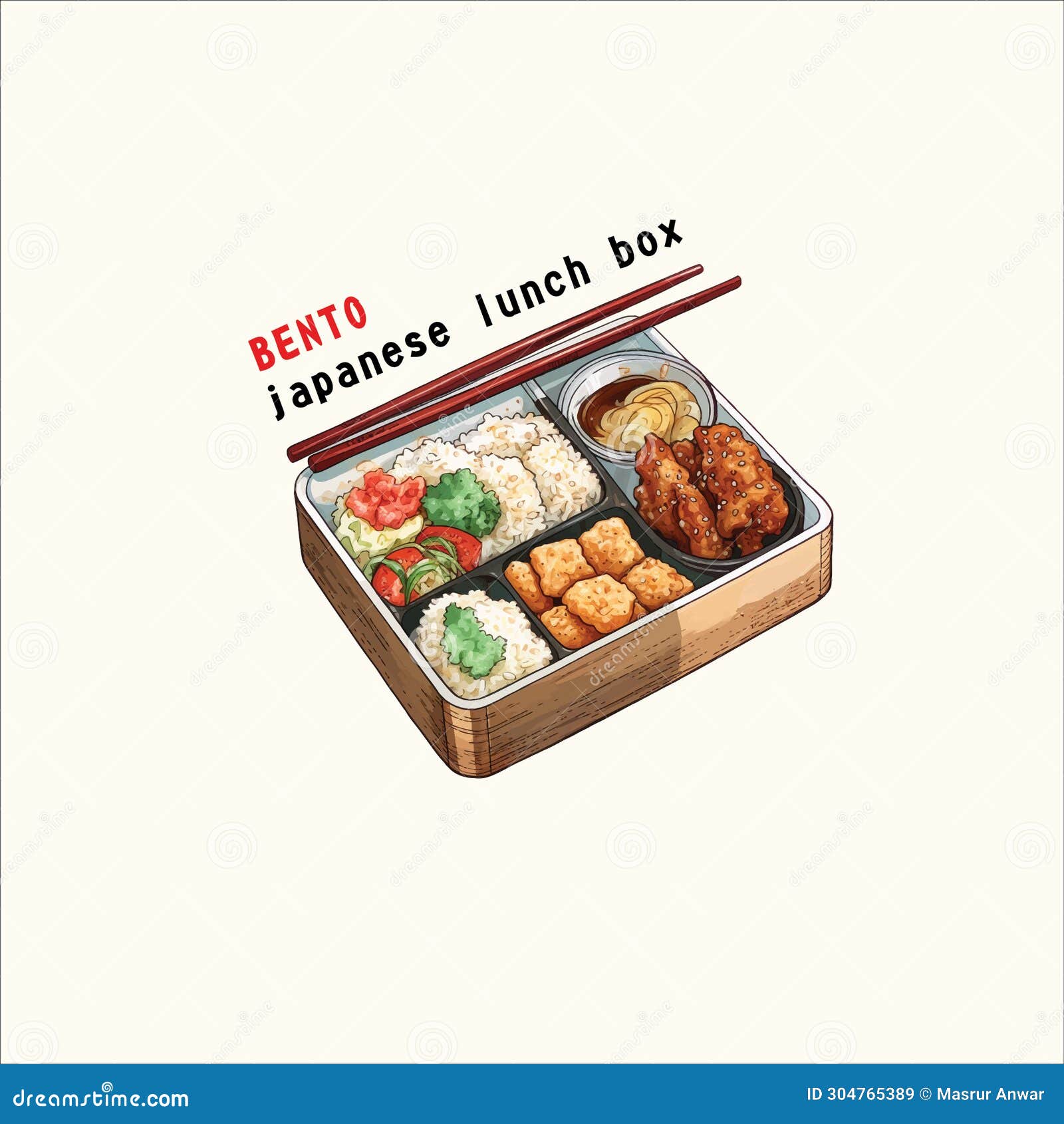 Bento, Japanese Lunch Box. Hand Draw Sketch Vector. | CartoonDealer.com ...