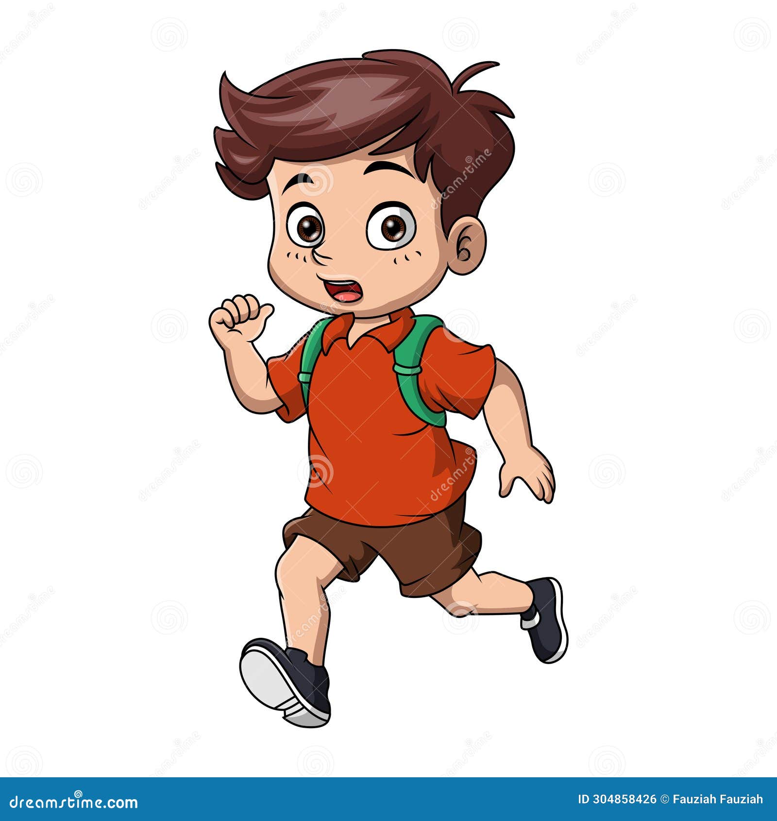 Cute Little School Boy Cartoon Running Stock Vector - Illustration of ...