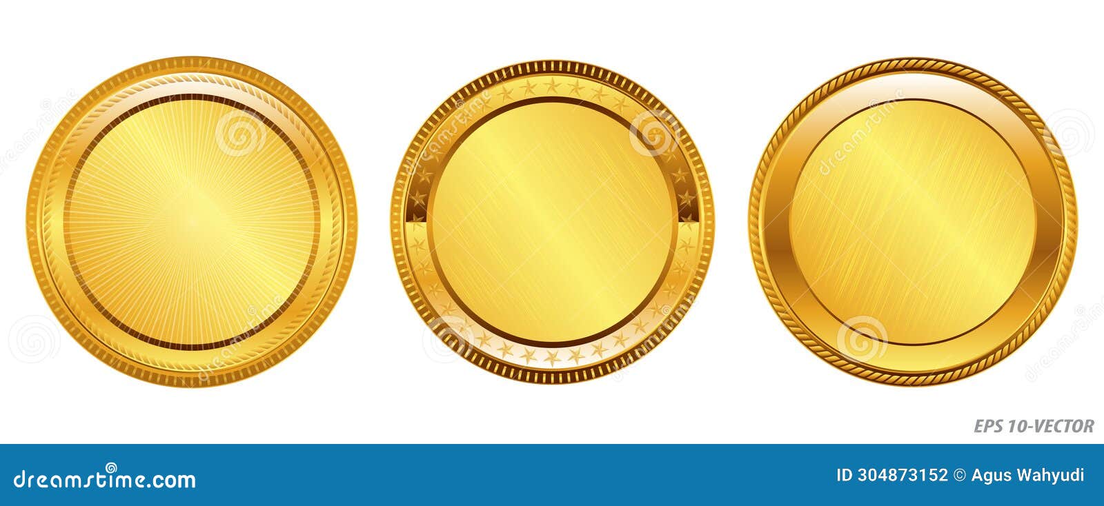 Set of Realistic Gold Coin. Easy To Modify. Stock Photo - Image of ...