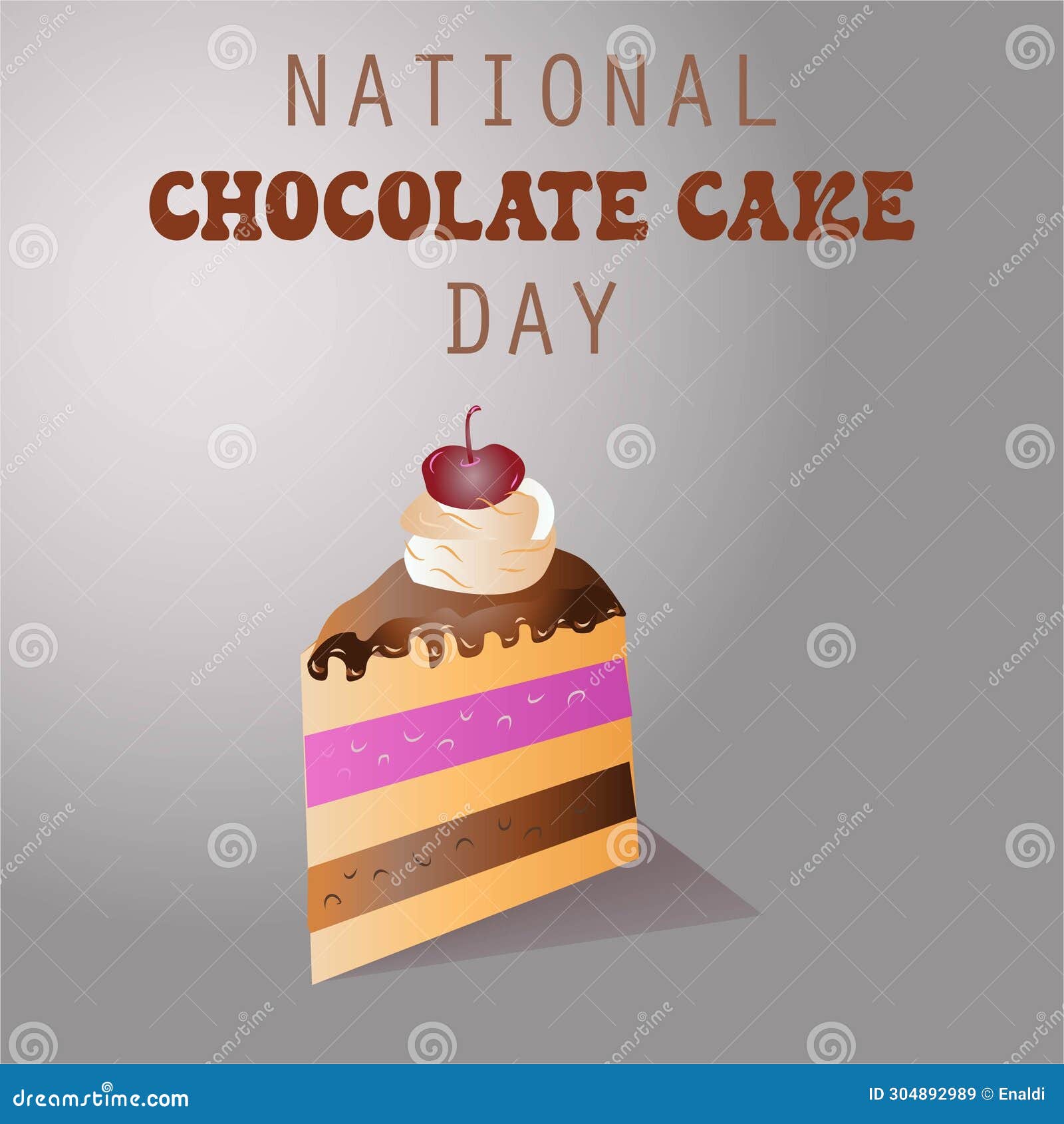 National Chocolate Cake Day Vector Stock Vector - Illustration of clip ...