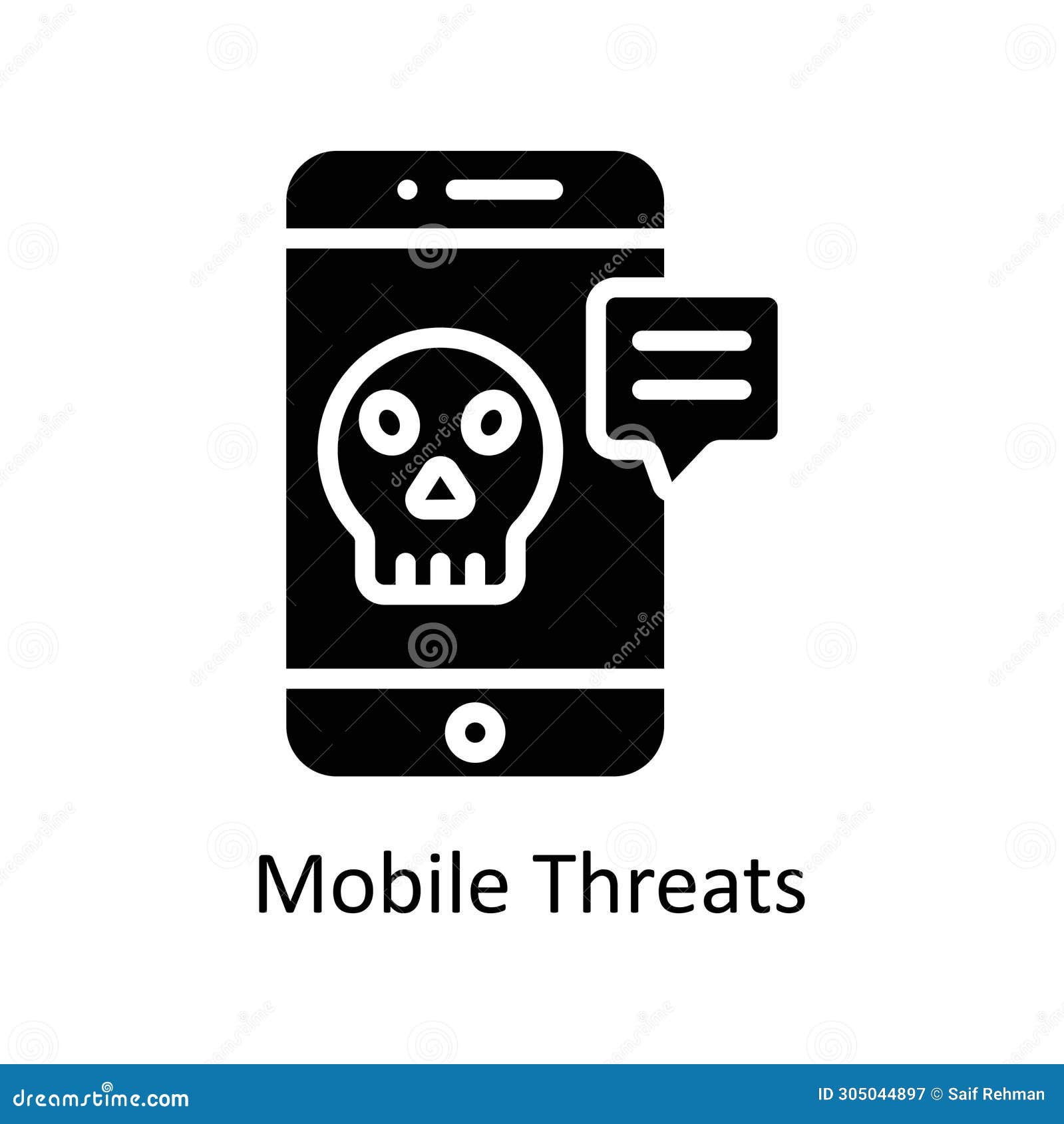 Mobile Threats Vector Solid Icon Style Illustration. EPS 10 File Stock ...