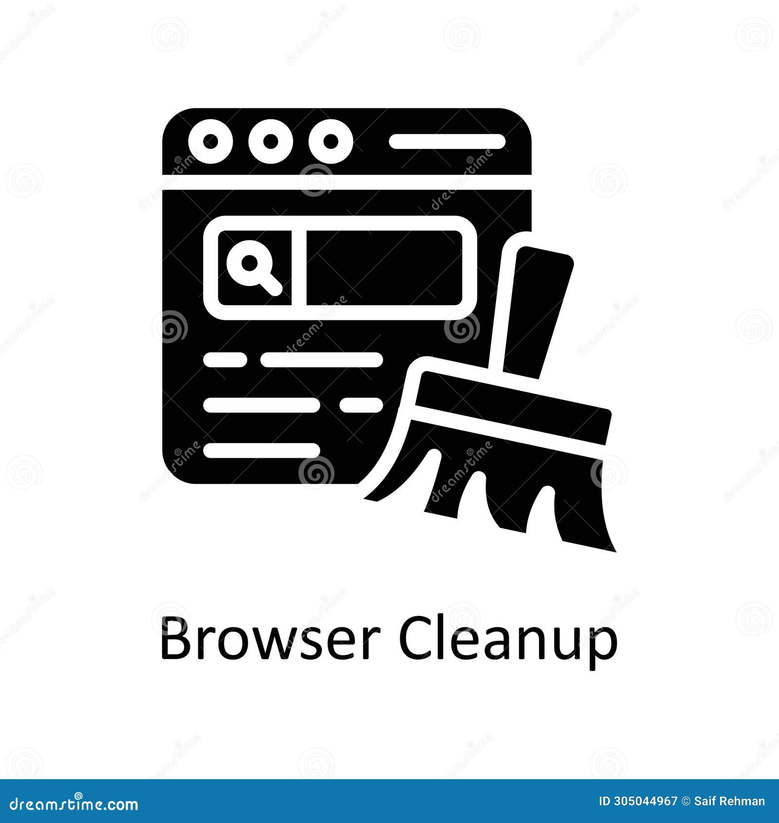 Browser Cleanup Vector Solid Icon Style Illustration. EPS 10 File Stock ...