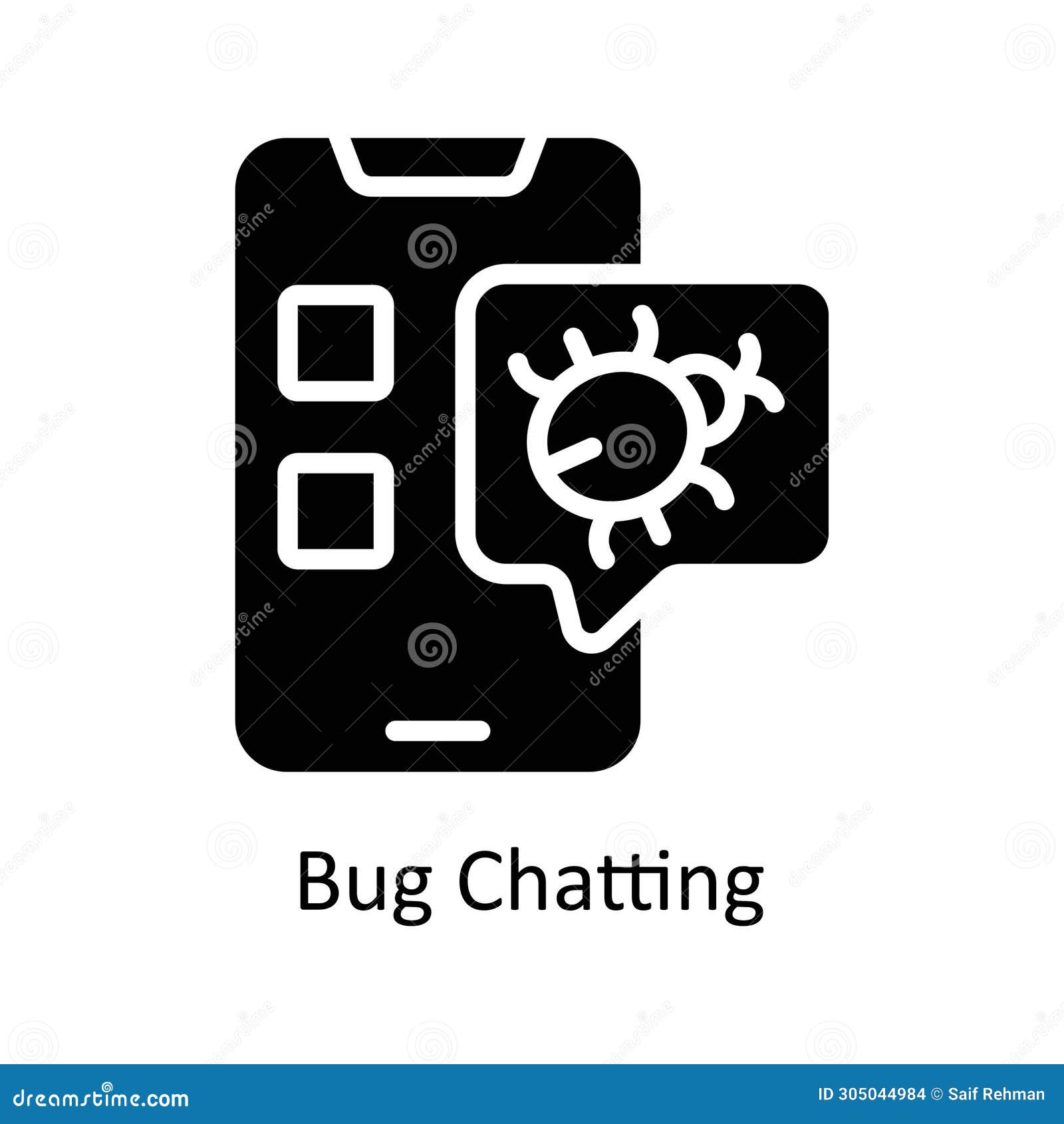 Bug Chatting Vector Solid Icon Style Illustration. EPS 10 File Stock ...