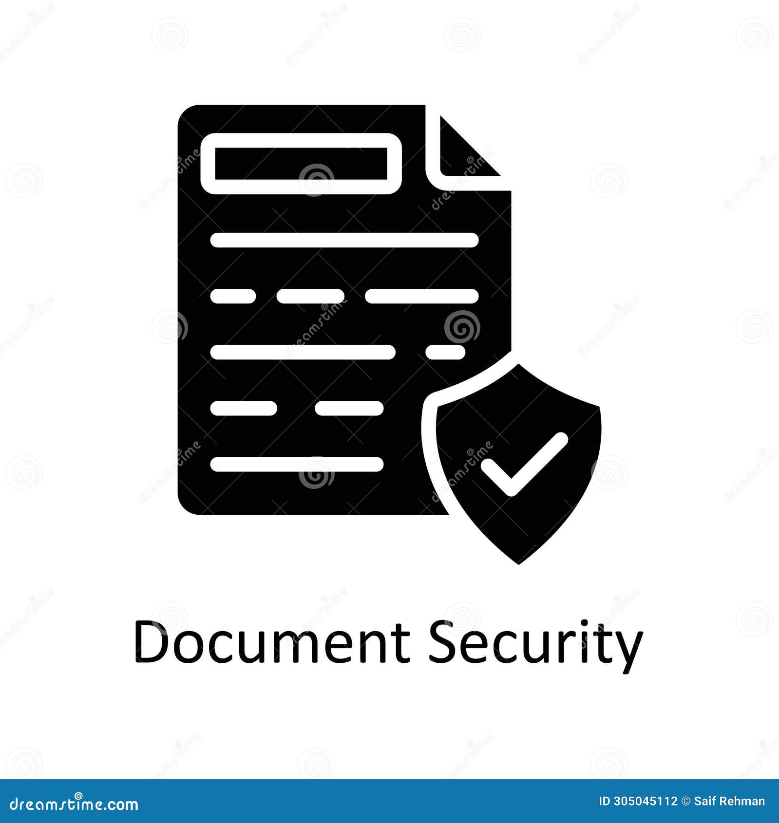 Document Security Vector Solid Icon Style Illustration. EPS 10 File ...