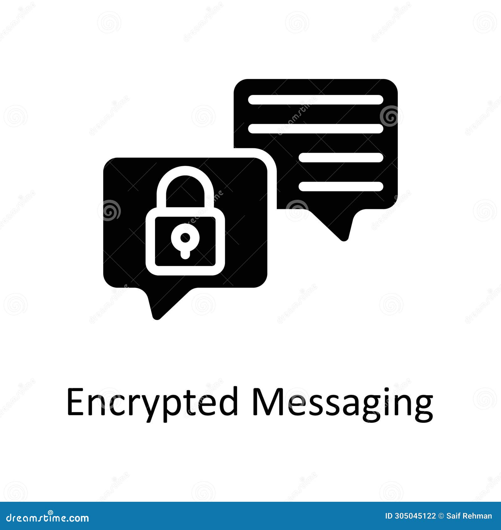 Encrypted Messaging Vector Solid Icon Style Illustration. EPS 10 File ...