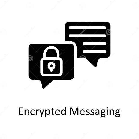 Encrypted Messaging Vector Solid Icon Style Illustration. EPS 10 File ...