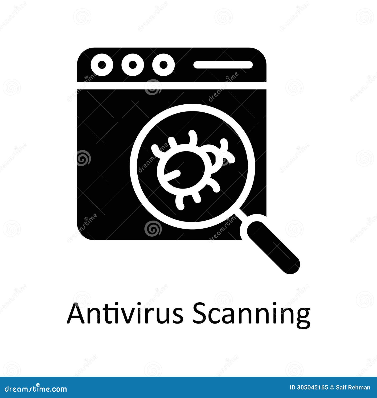 Antivirus Scanning Vector Solid Icon Style Illustration. EPS 10 File ...