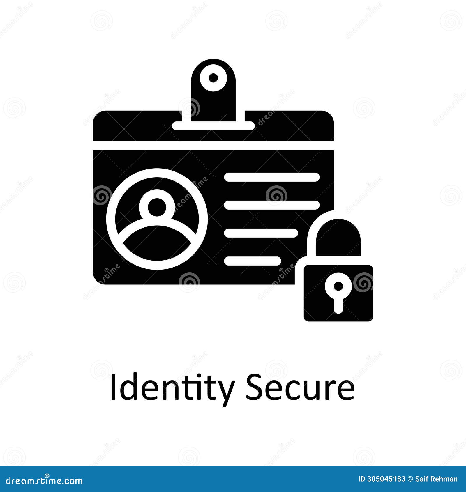 Identity Secure Vector Solid Icon Style Illustration. EPS 10 File Stock ...
