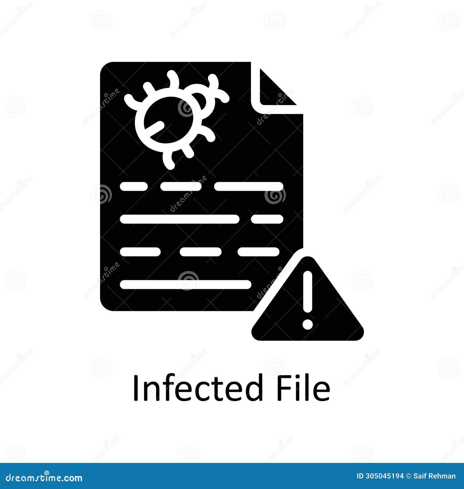 Infected File Vector Solid Icon Style Illustration. EPS 10 File Stock ...