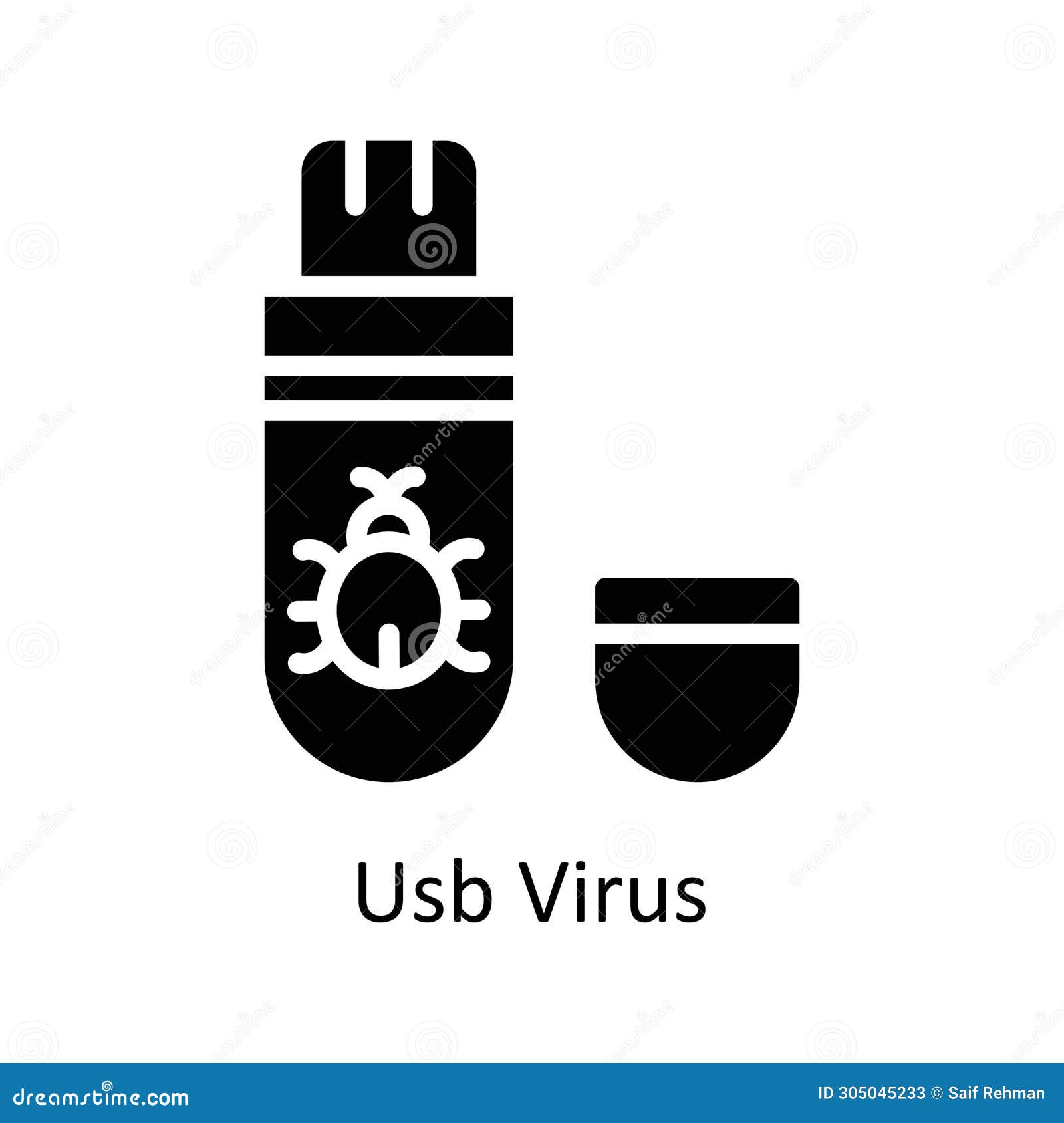 Usb Virus Vector Solid Icon Style Illustration. EPS 10 File Stock ...