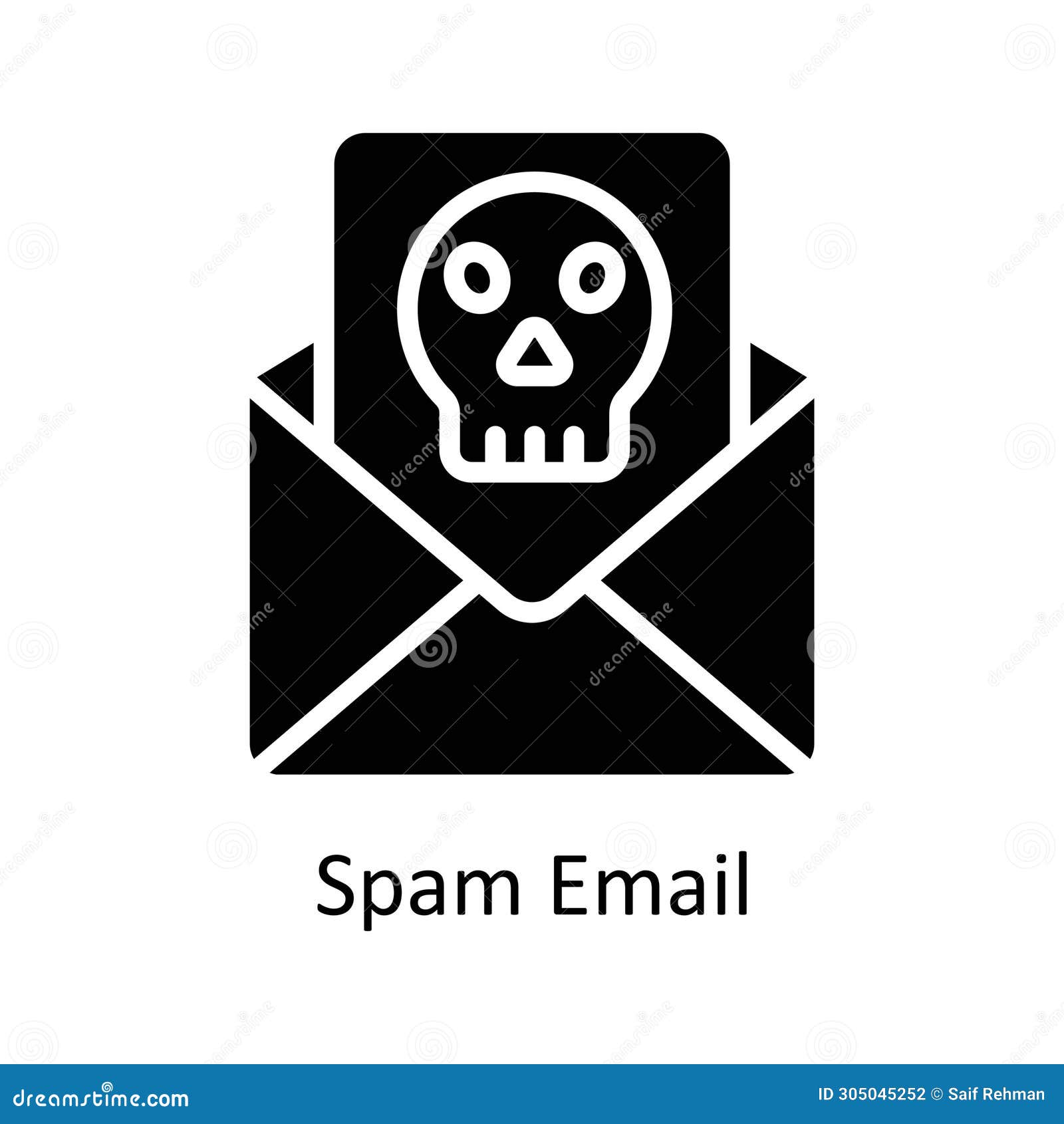 Spam Email Vector Solid Icon Style Illustration. EPS 10 File Stock ...