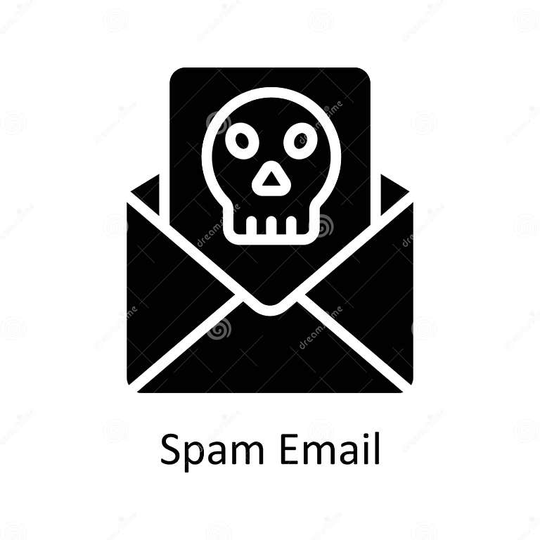 Spam Email Vector Solid Icon Style Illustration. EPS 10 File Stock ...