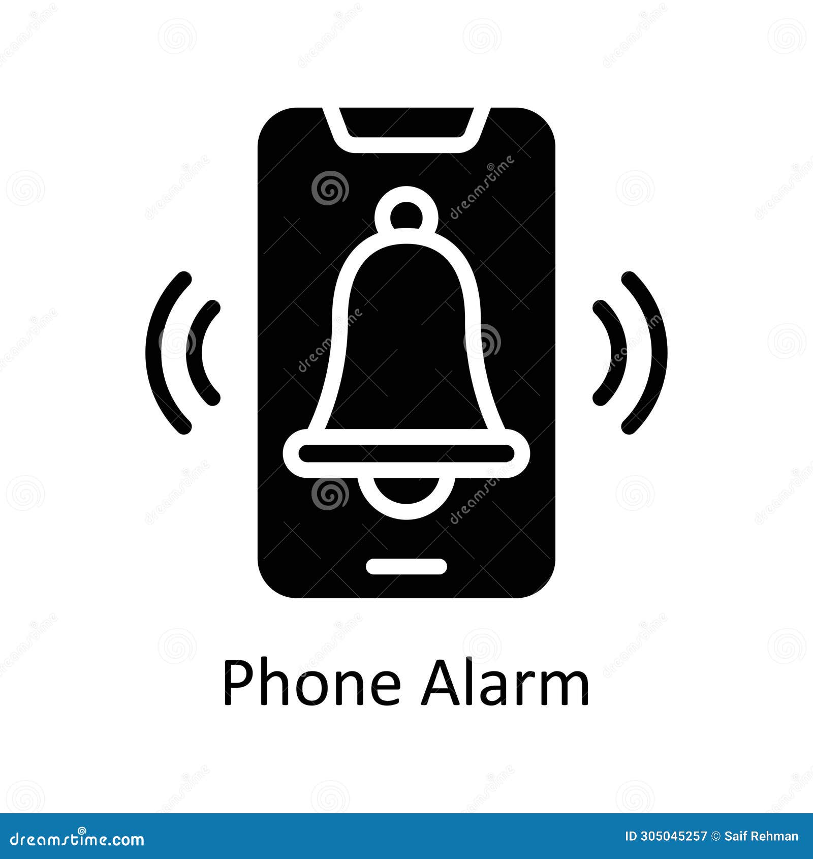 Phone Alarm Vector Solid Icon Style Illustration. EPS 10 File Stock ...