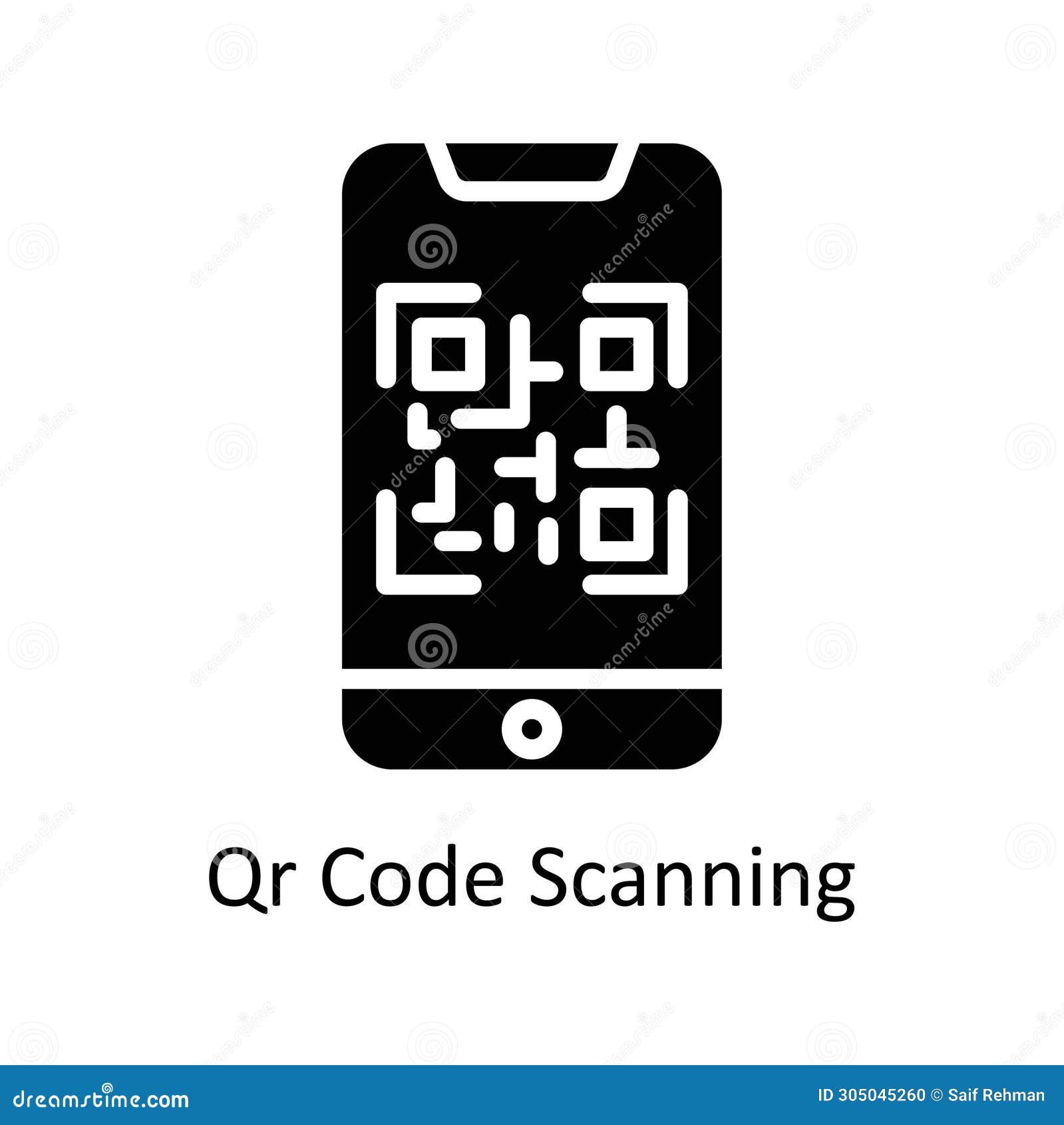 Qr Code Scanning Vector Solid Icon Style Illustration. EPS 10 File ...