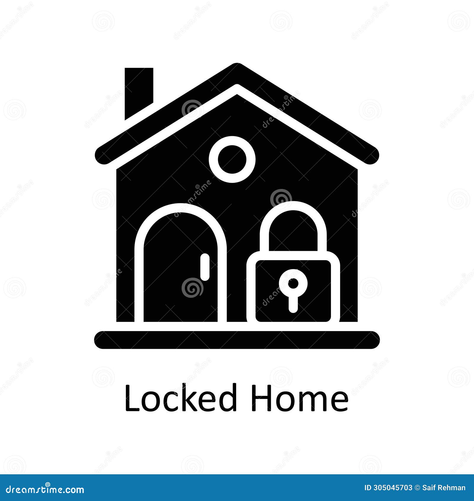 Locked Home Vector Solid Icon Style Illustration. EPS 10 File Stock ...