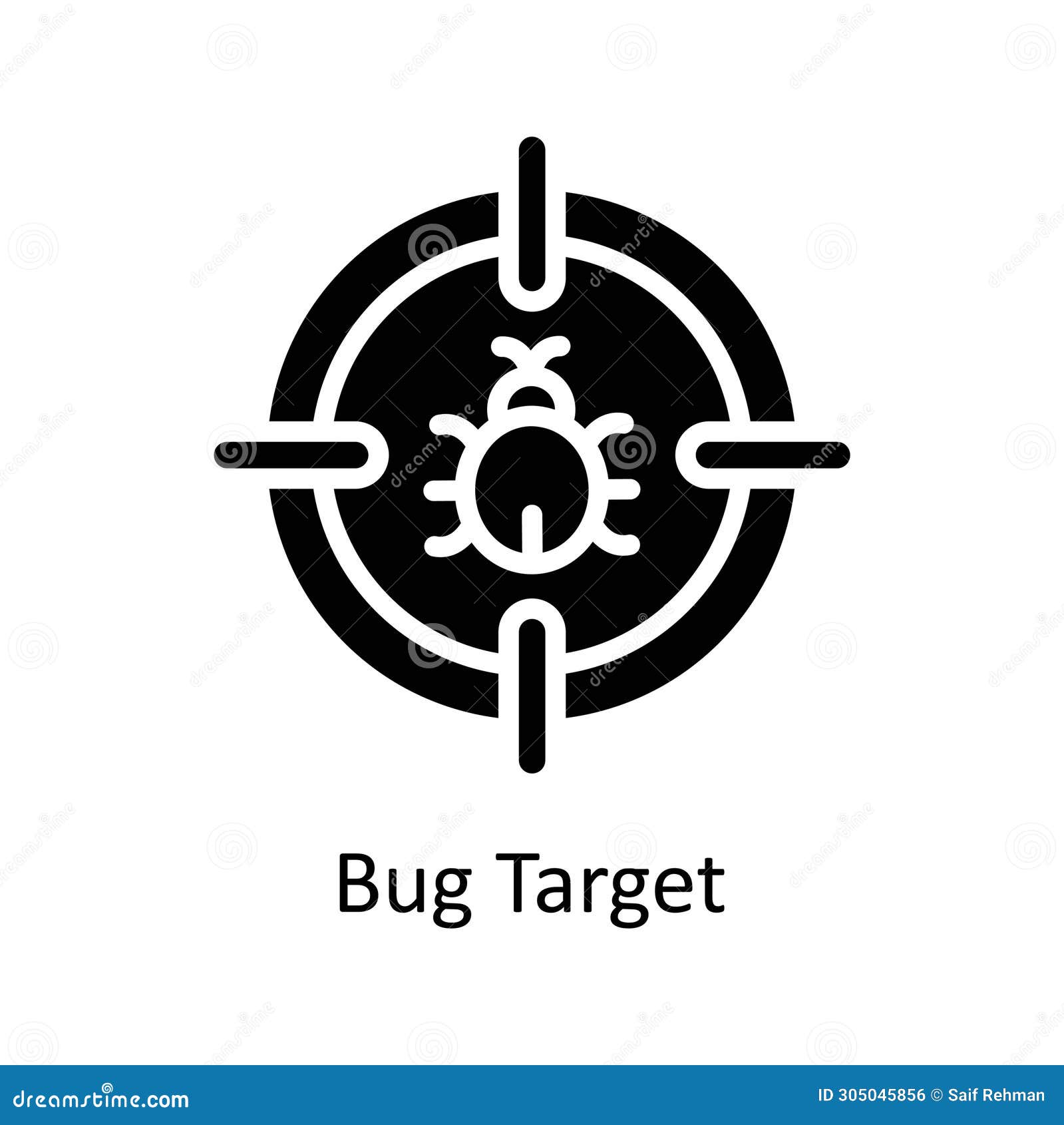 Bug Target Vector Solid Icon Style Illustration. EPS 10 File Stock ...