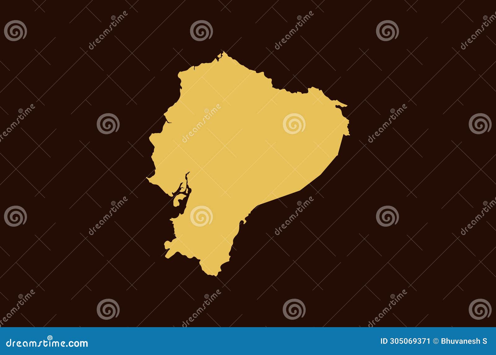 Set Of Isolated Ecuador Maps With Regions. Isolated Borders ...