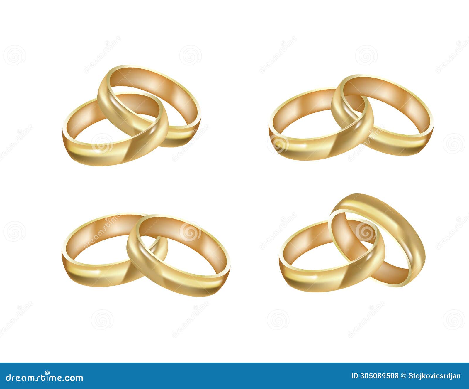 Two golden rings joined stock illustration. Illustration of connection ...