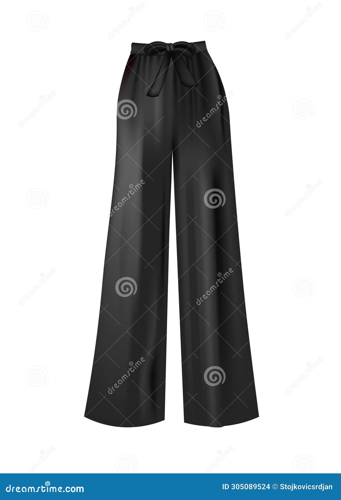 Black Wide Pants, Front View Stock Vector - Illustration of cloth ...