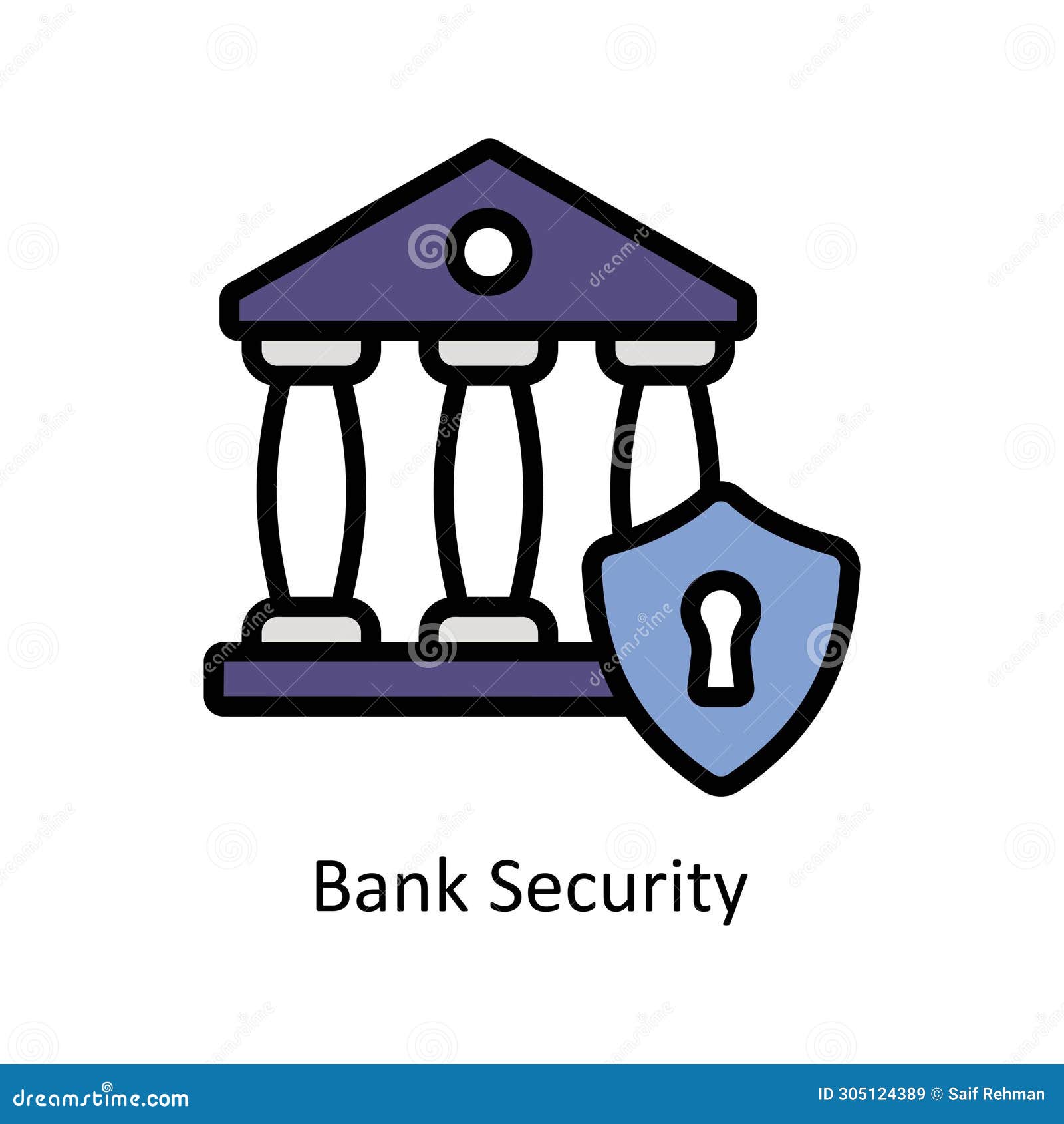 Bank Security Vector Filled Outline Icon Style Illustration. EPS 10 ...