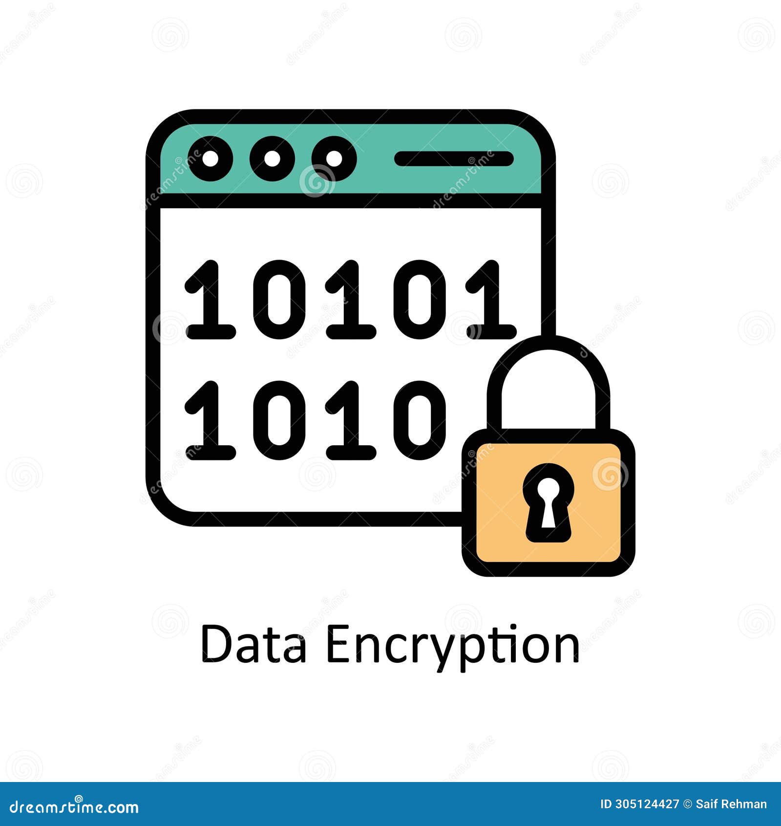 Data Encryption Vector Filled Outline Icon Style Illustration. EPS 10 File Stock Illustration ...