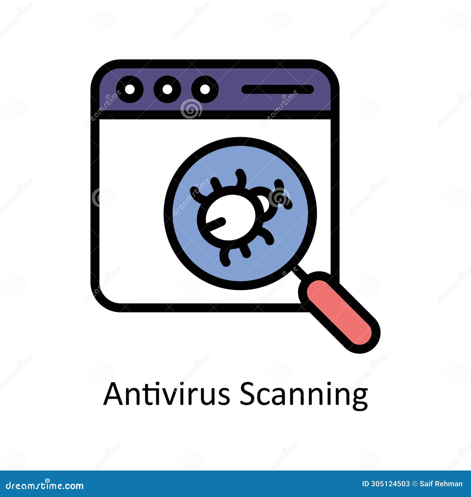 Antivirus Scanning Vector Filled Outline Icon Style Illustration. EPS ...