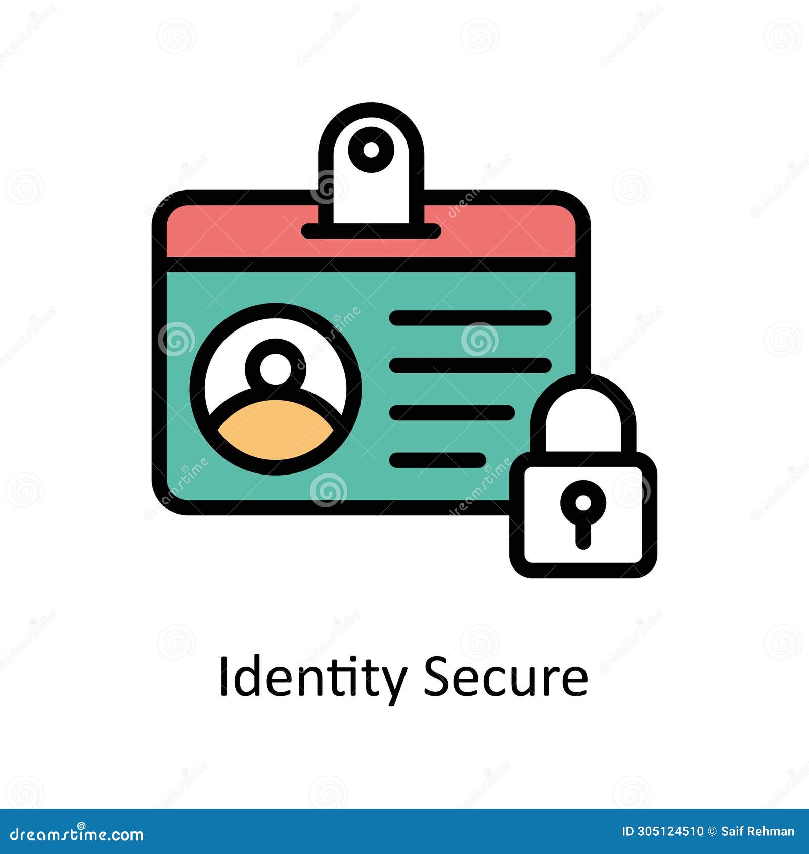 Identity Secure Vector Filled Outline Icon Style Illustration. EPS 10 ...