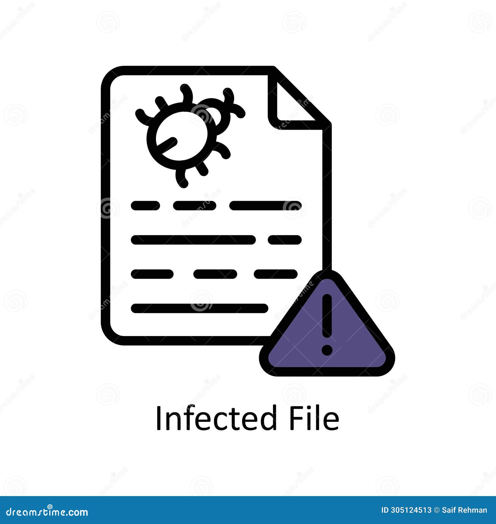 Infected File Vector Filled Outline Icon Style Illustration. EPS 10 ...