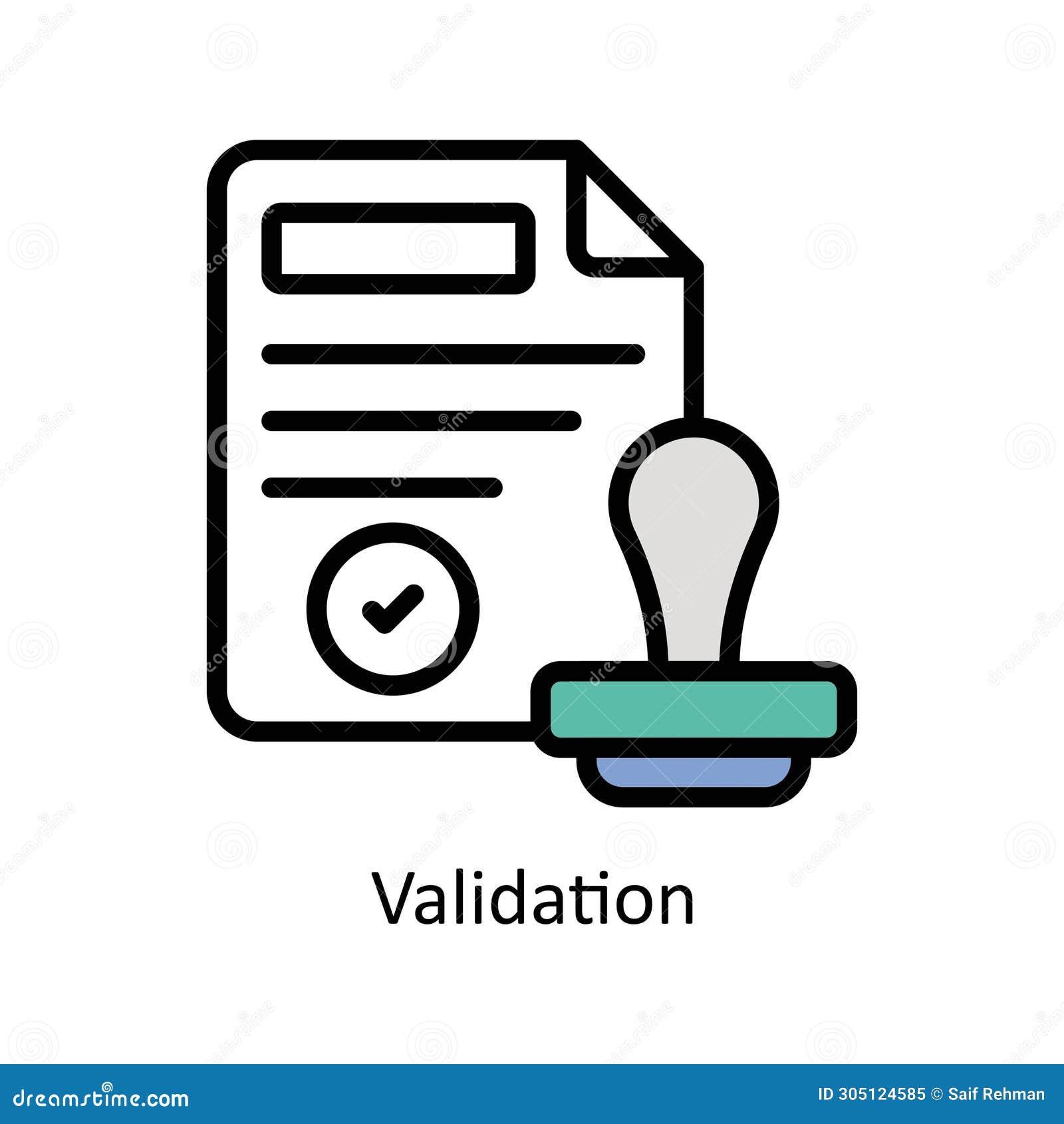 Validation Vector Filled Outline Icon Style Illustration. EPS 10 File ...