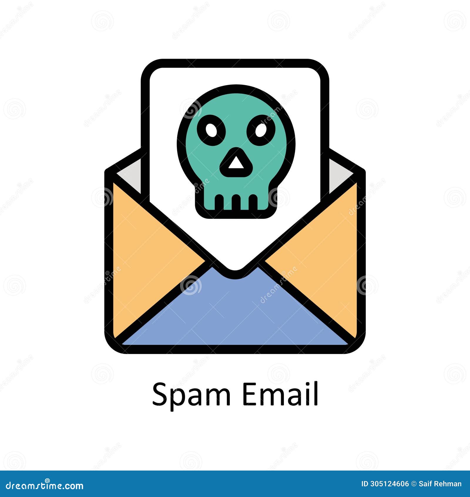 Spam Email Vector Filled Outline Icon Style Illustration. EPS 10 File ...