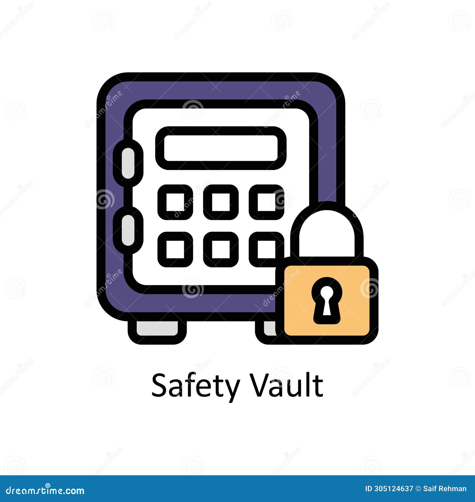 Safety Vault Vector Filled Outline Icon Style Illustration. EPS 10 File ...