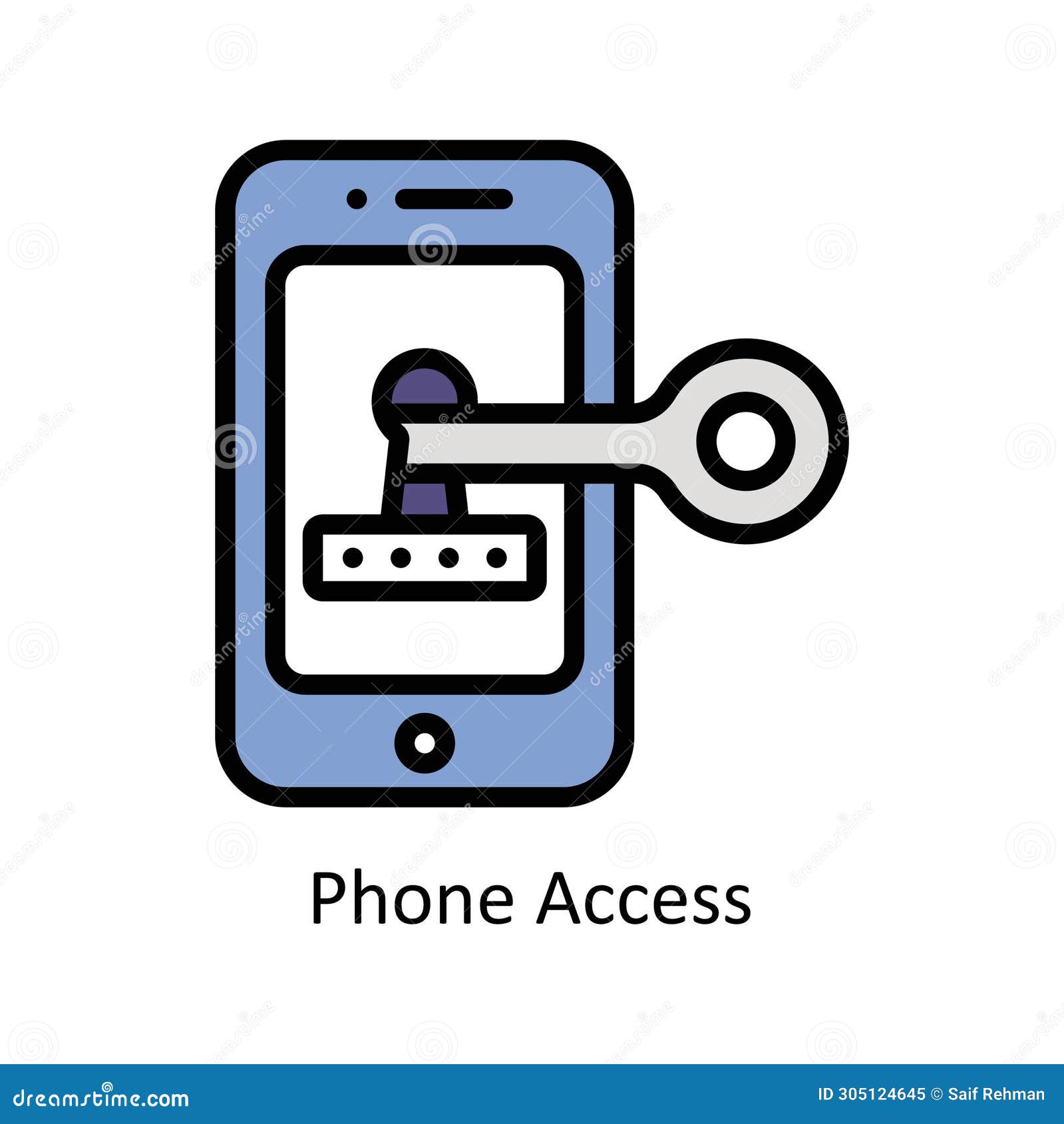 Phone Access Vector Filled Outline Icon Style Illustration. EPS 10 File ...