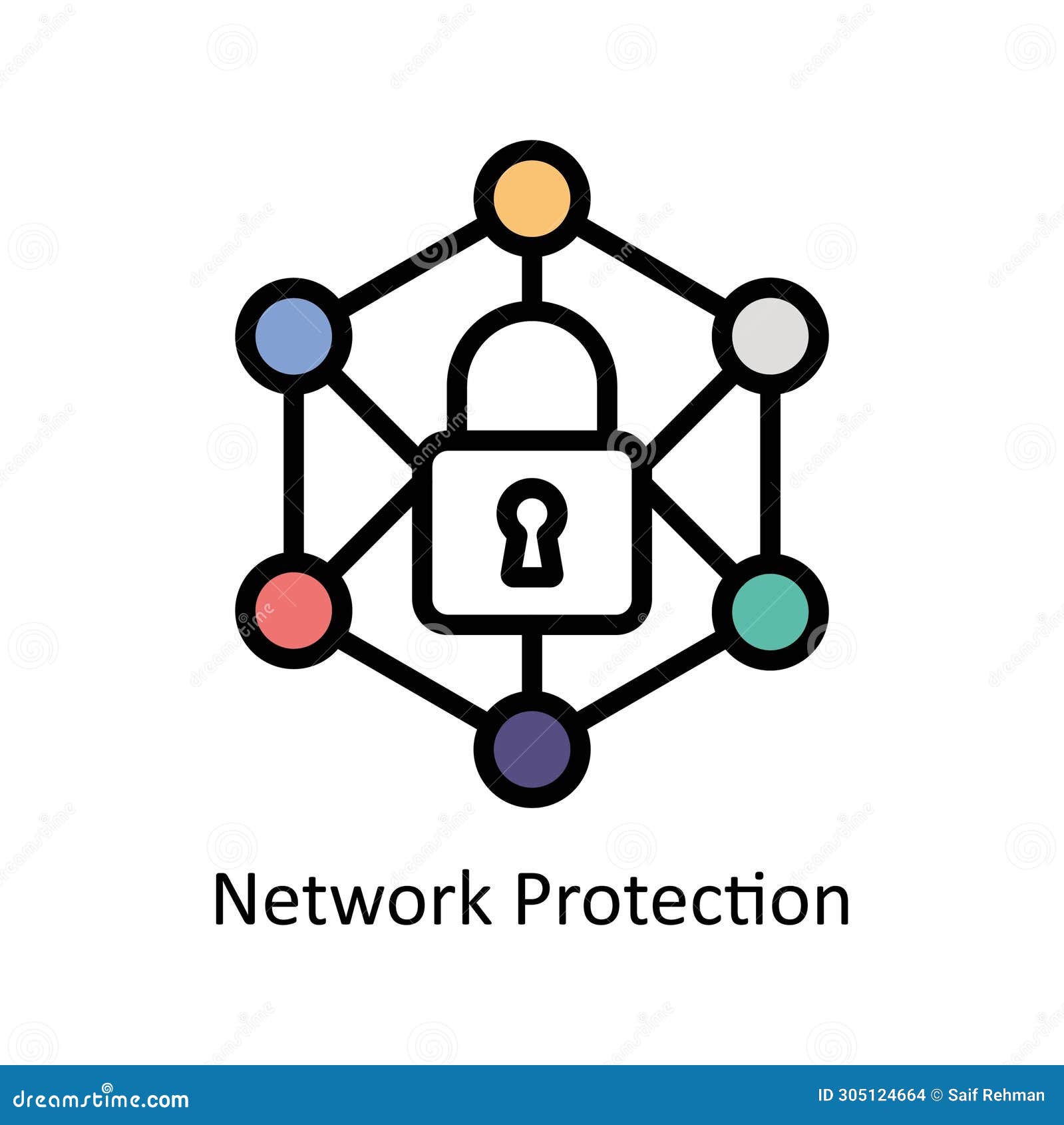 Network Protection Vector Filled Outline Icon Style Illustration. EPS ...