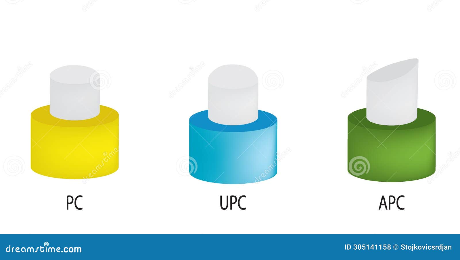 Fiber connector types stock vector. Illustration of connector - 305141158