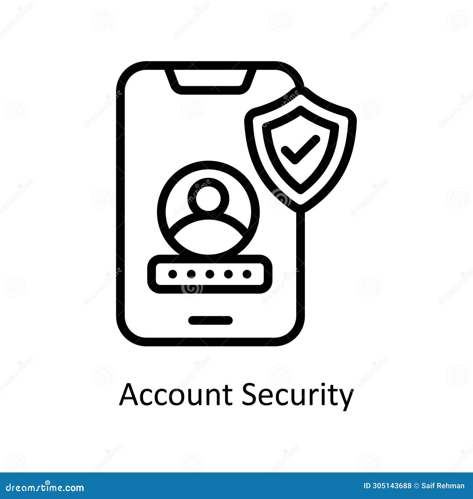 Account Security Vector Outline Icon Style Illustration. EPS 10 File ...