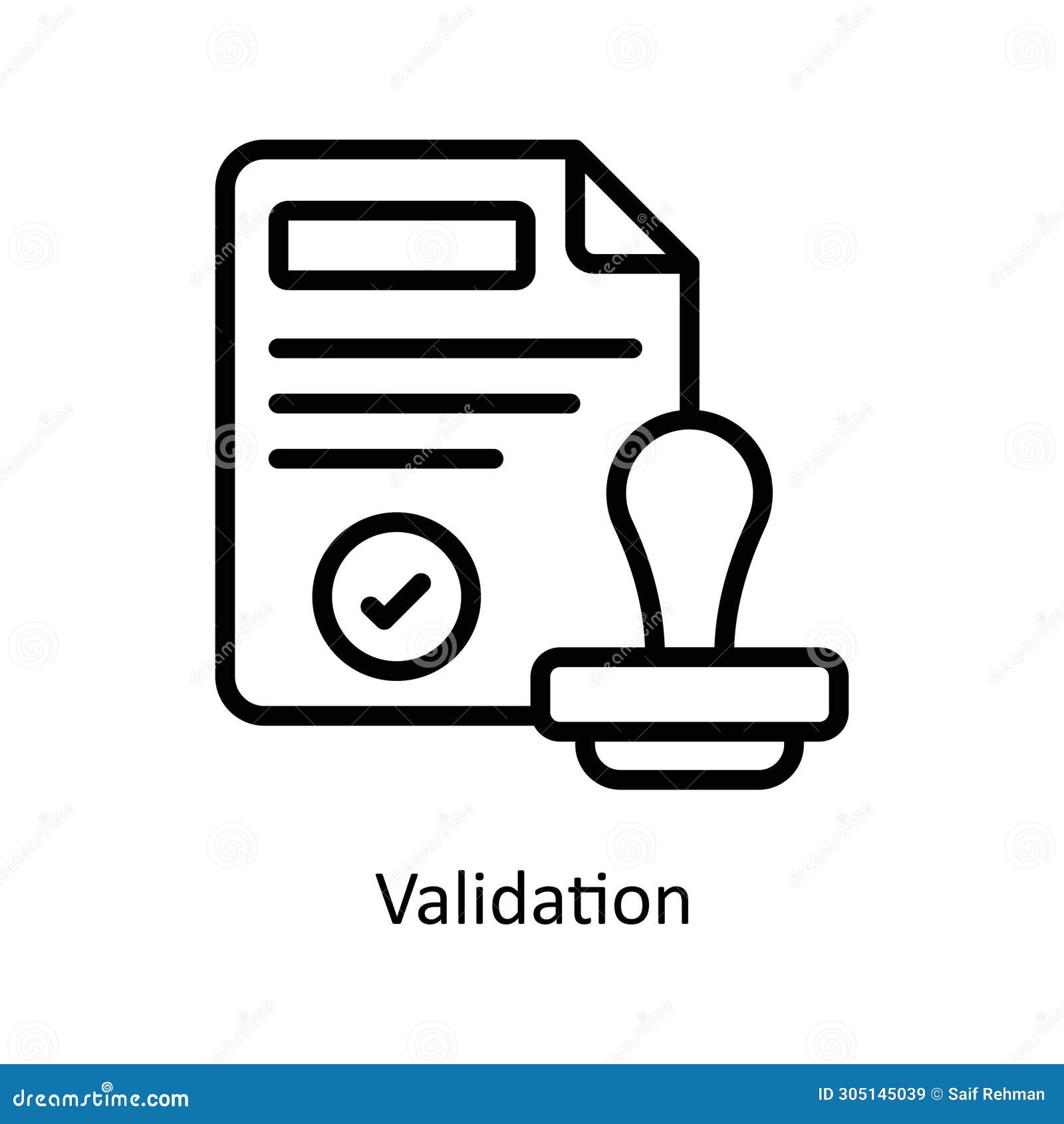 Validation Vector Outline Icon Style Illustration. EPS 10 File Stock ...