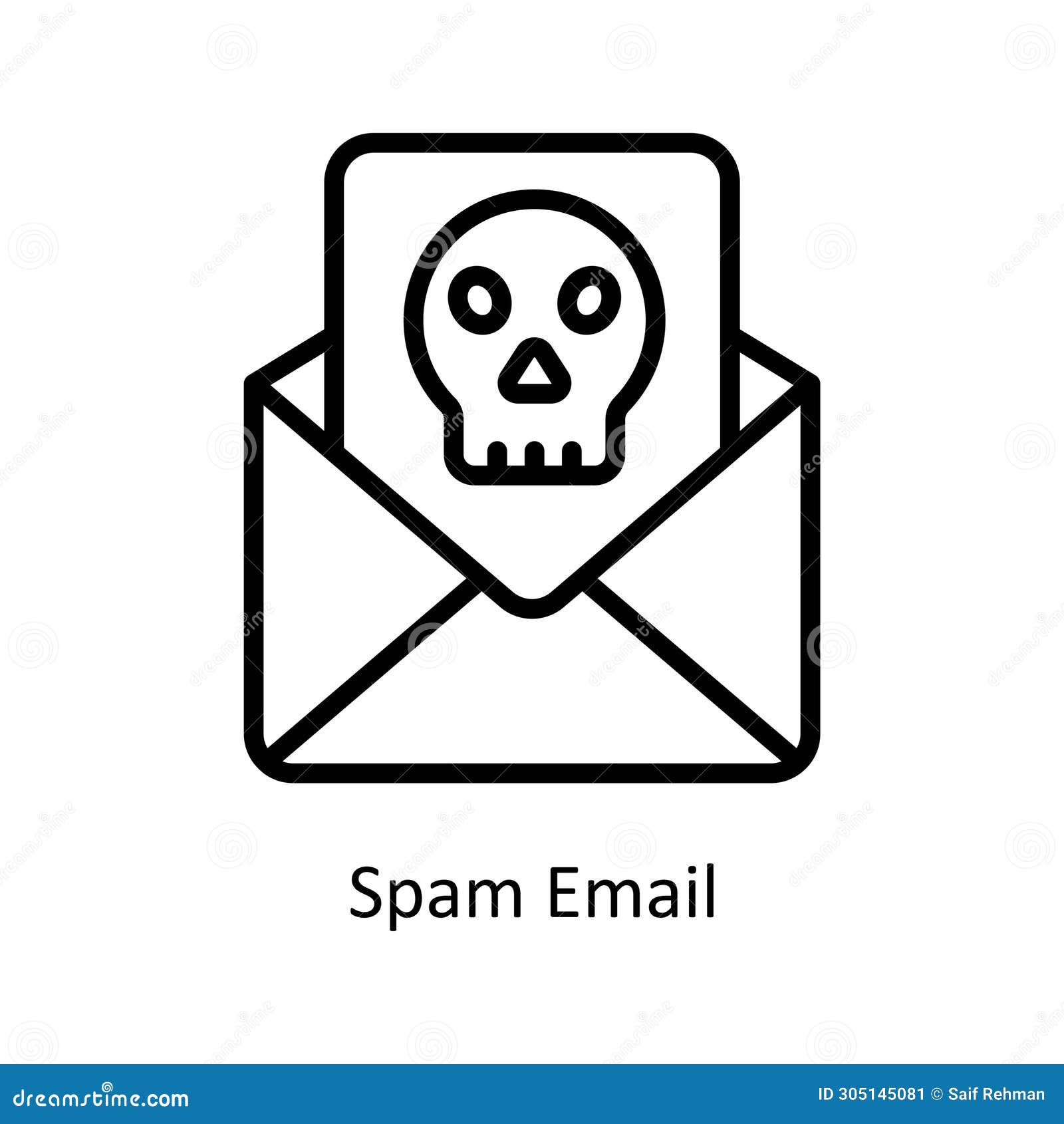 Spam Email Vector Outline Icon Style Illustration. EPS 10 File Stock ...