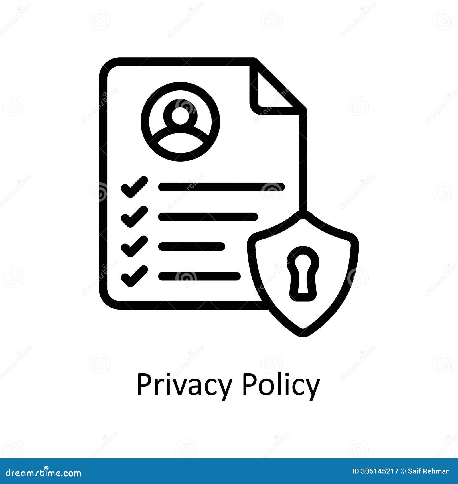 Privacy Policy Vector Outline Icon Style Illustration. EPS 10 File ...