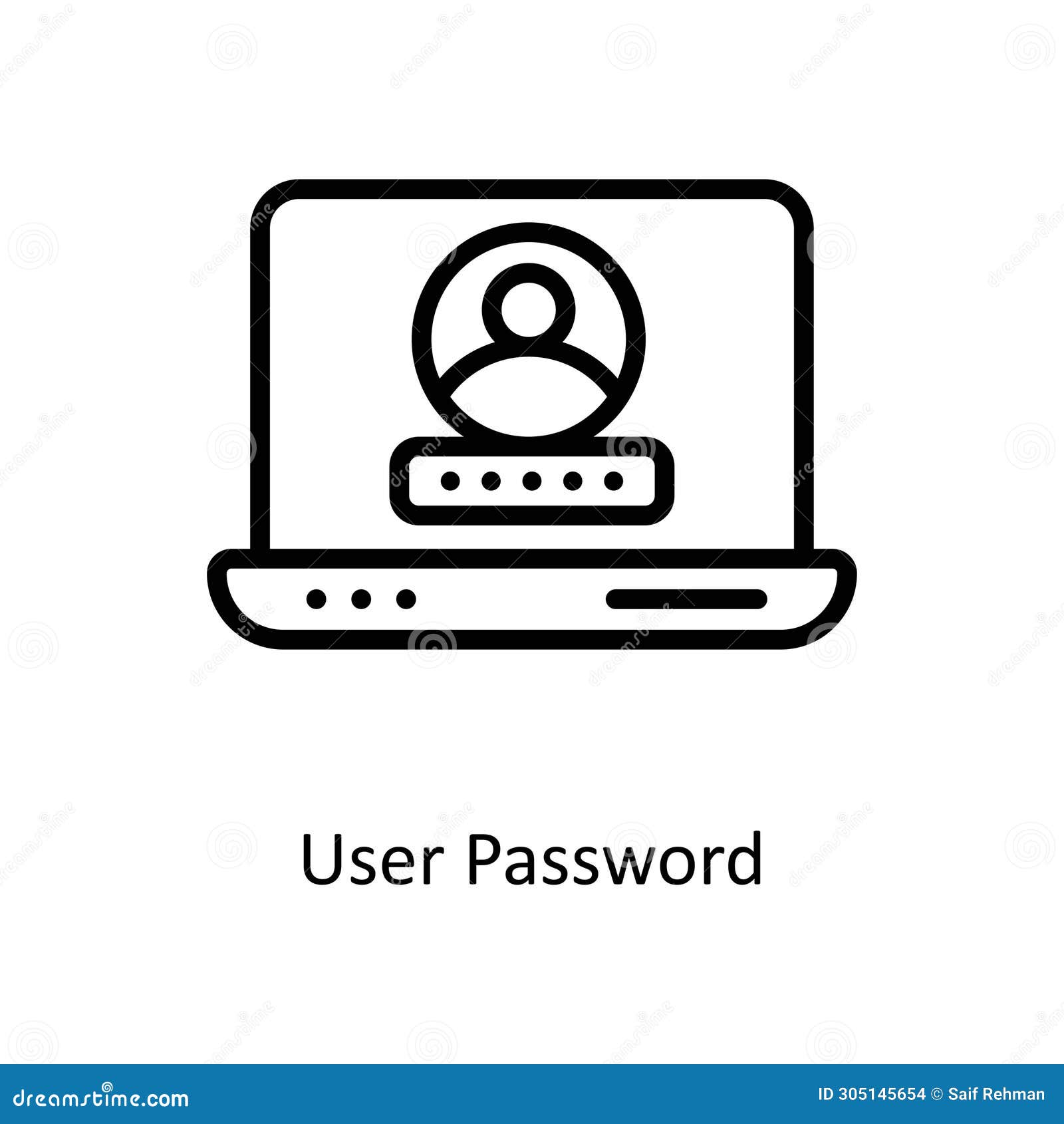 User Password Vector Outline Icon Style Illustration. EPS 10 File Stock ...