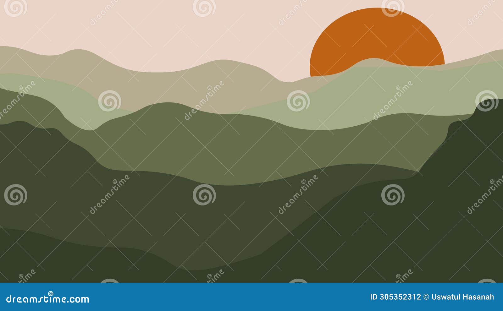 Green Mountain Plateau Design Stock Vector - Illustration of ...