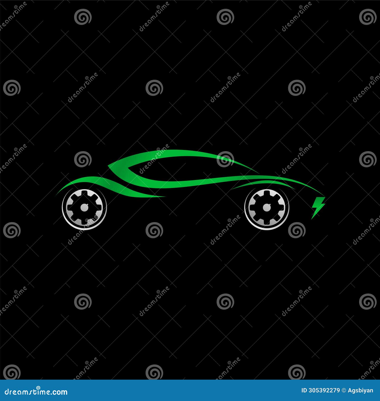 Vector Stock Line Art Sport Car Side Thunder. Related To Automotive ...