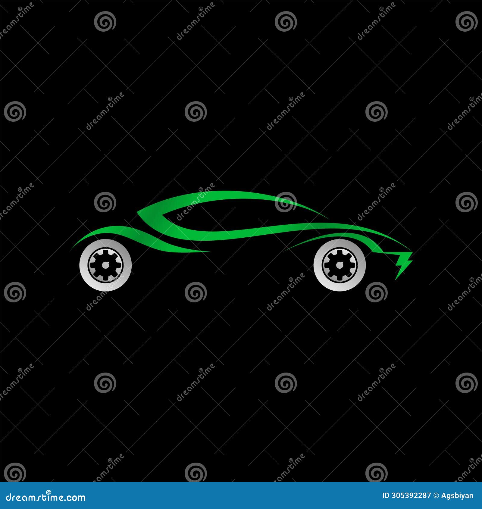 Vector Line Art Sport Car Side Thunder. Related To Automotive Fast ...