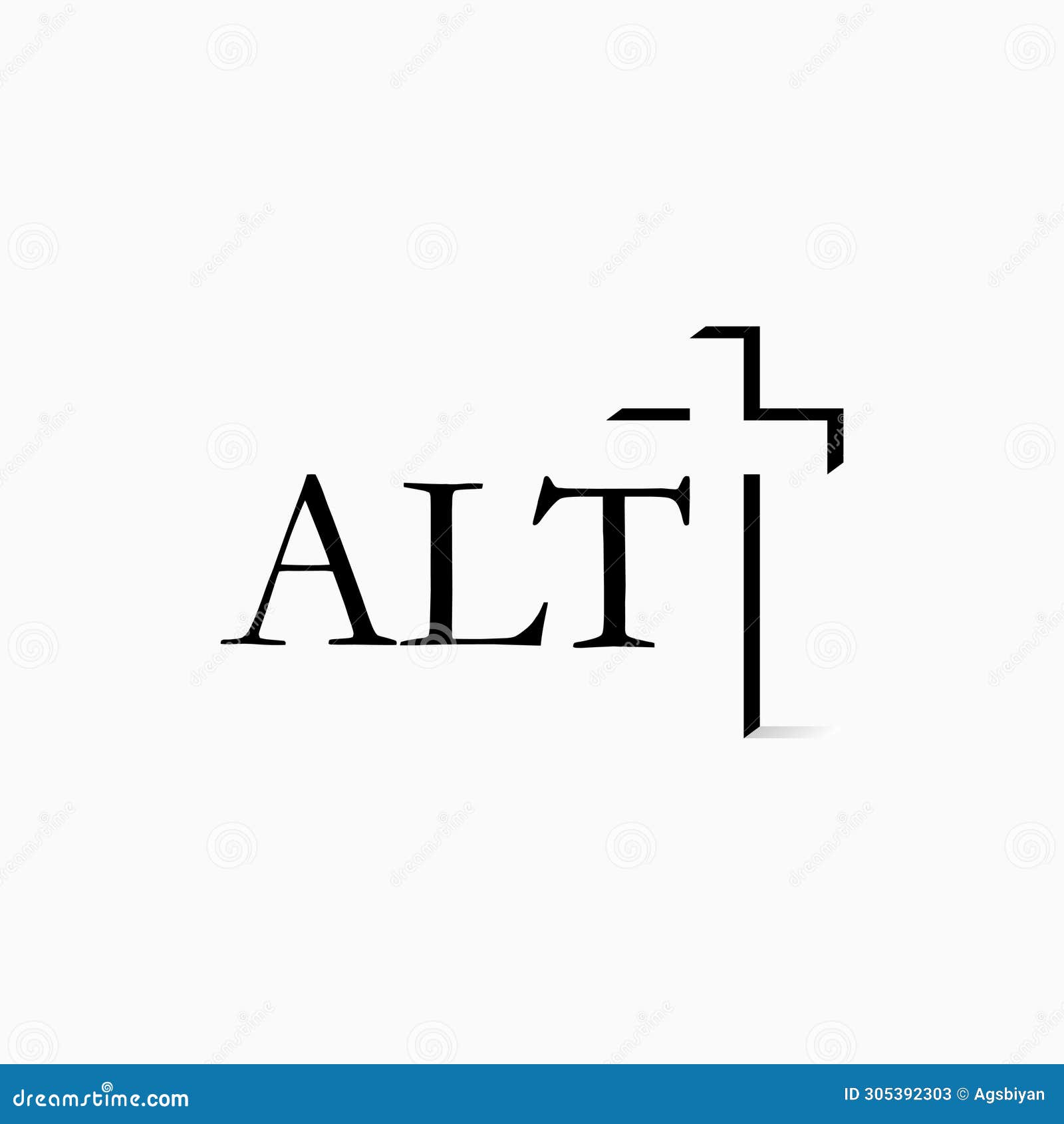 Initial Letter Alt Cross Church Cutting Negative Space Shadow Related ...