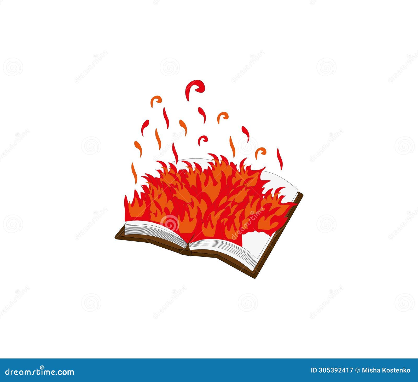 Book with Fire Vector Illustration Stock Illustration - Illustration of ...